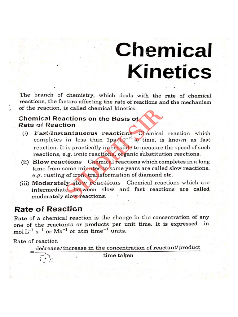 Chemical Kinetics | PDF