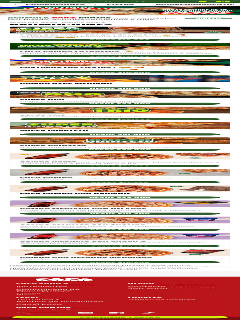 La Mejor Pizza A Domicilio Papa John S Chile Pdf Pizza Comida