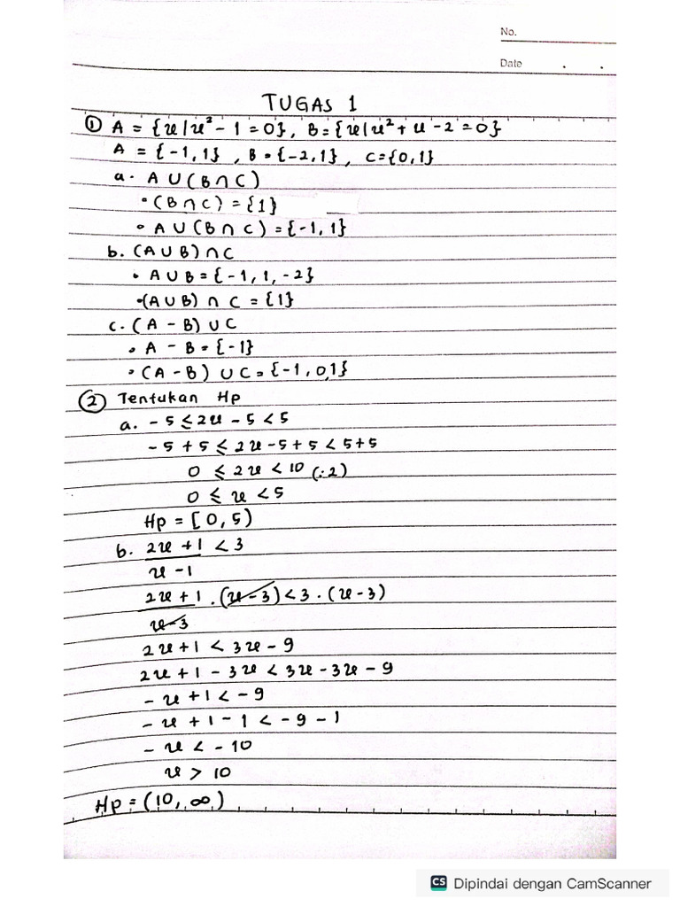 Tugas 1 Kalkulus I | PDF