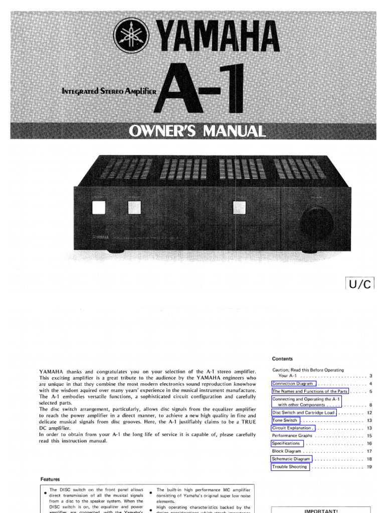 Yamaha A1 Int Sch | PDF