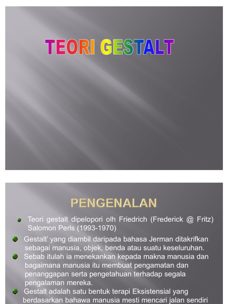 Teori Gestalt | PDF | Pengembangan Diri