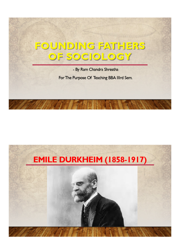 2.d. Founding Fathers - Durkheim | PDF | Émile Durkheim | Sociology