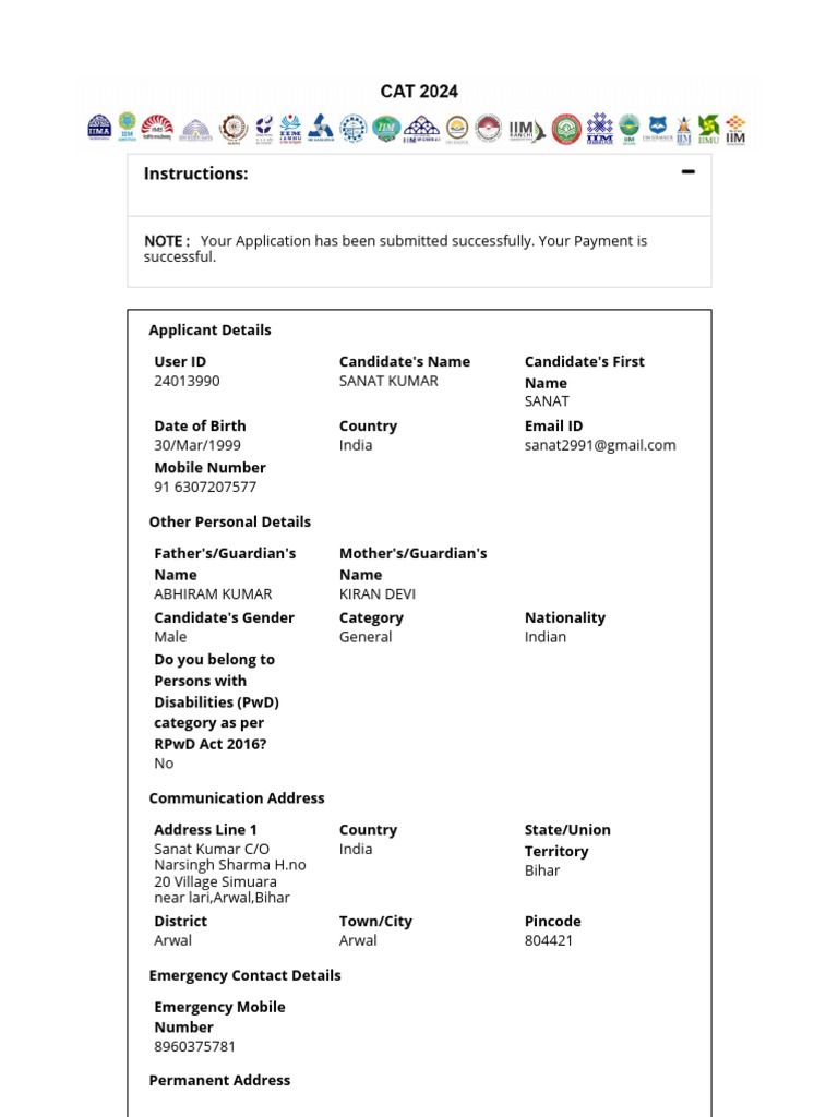 CAT 2024 | PDF | Qualifications | Educational Stages