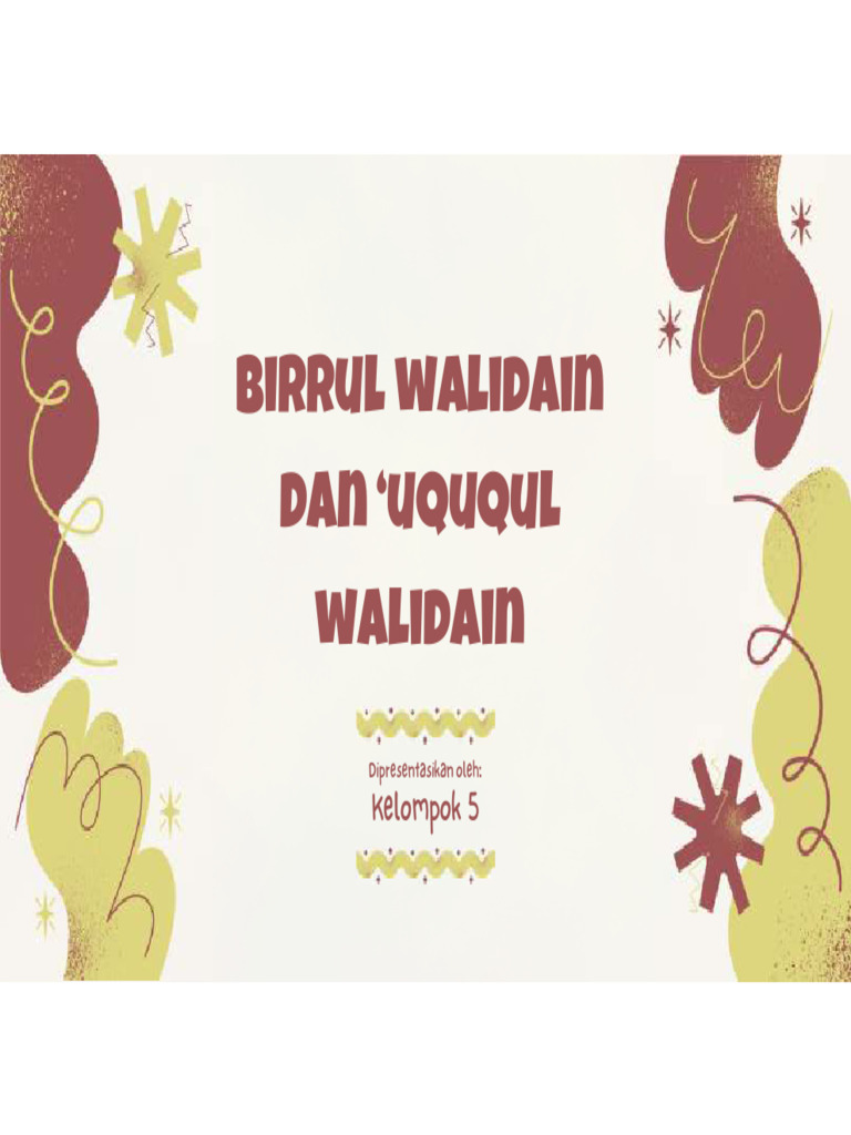 Kel 5 Birrul Walidain Dan Uququl Walidain | PDF