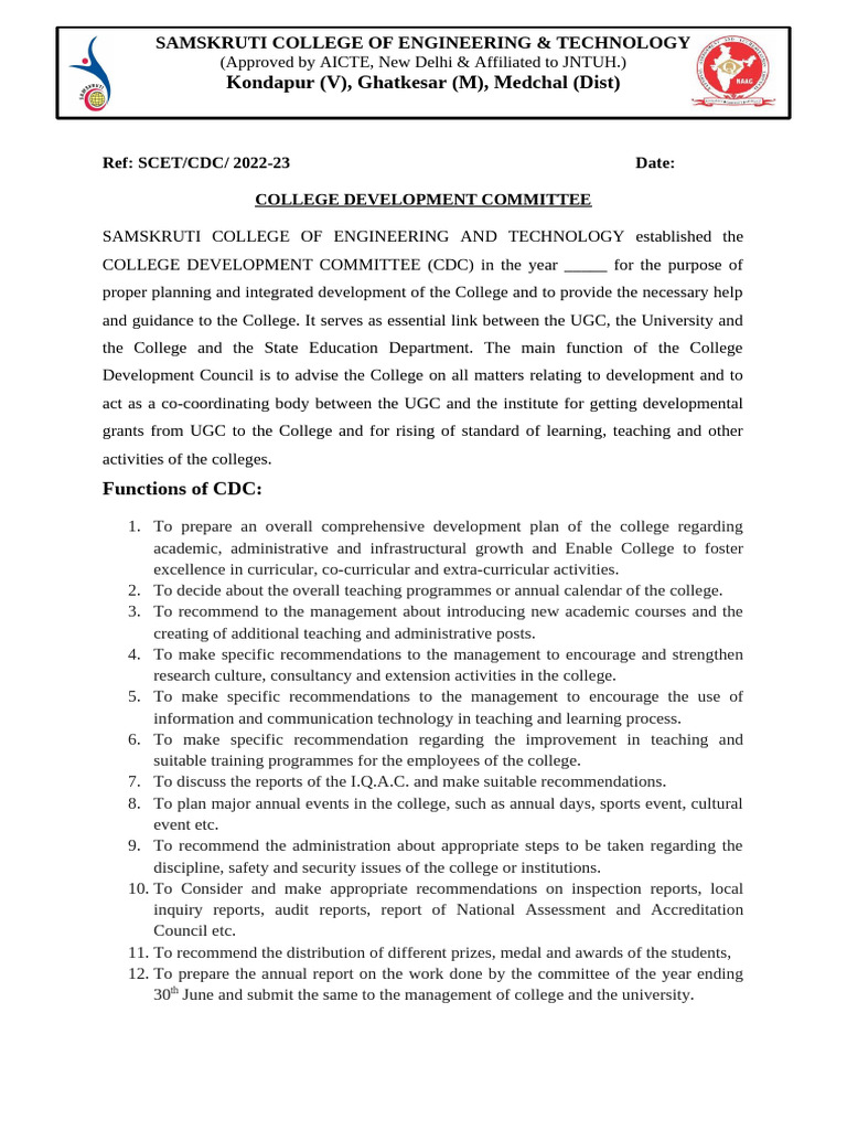 College Development Committee Overview | PDF