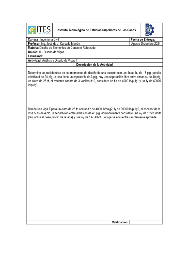 4.- Analisis y Diseño de Vigas T | PDF