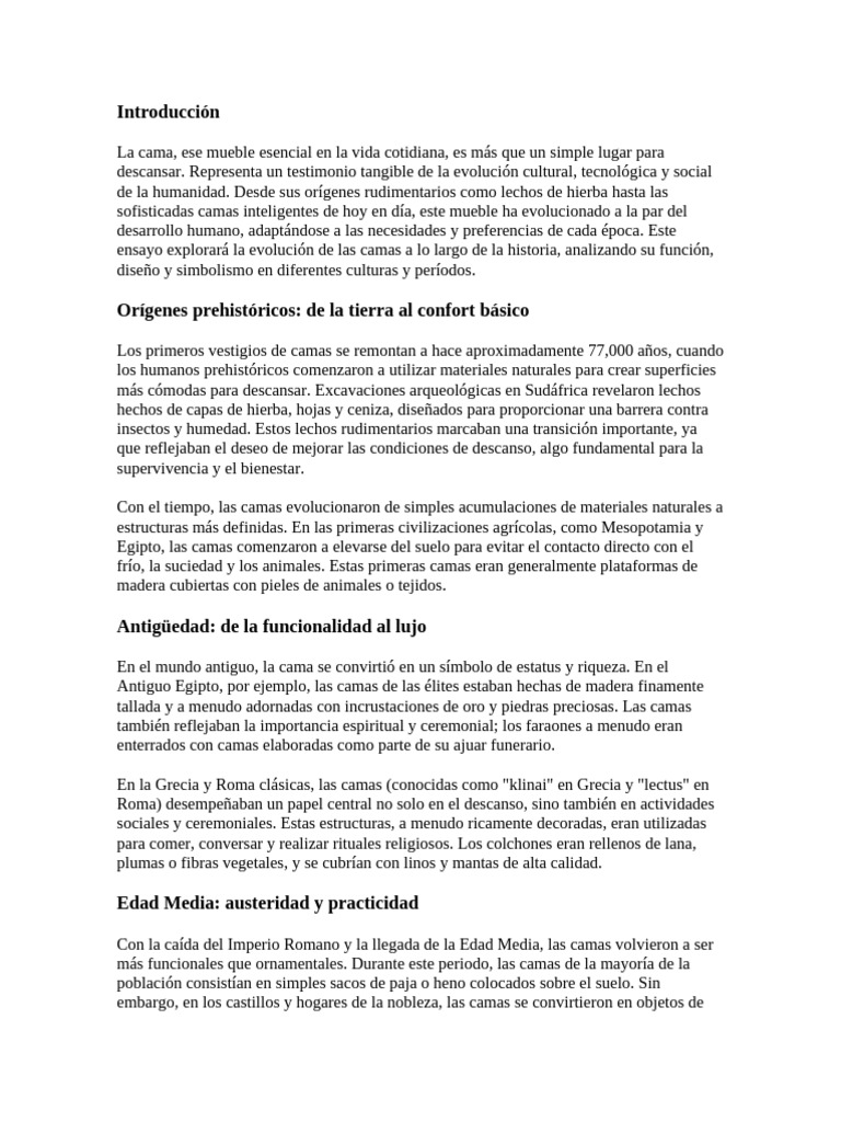 Evolution of Beds | PDF | Mueble | Colchón