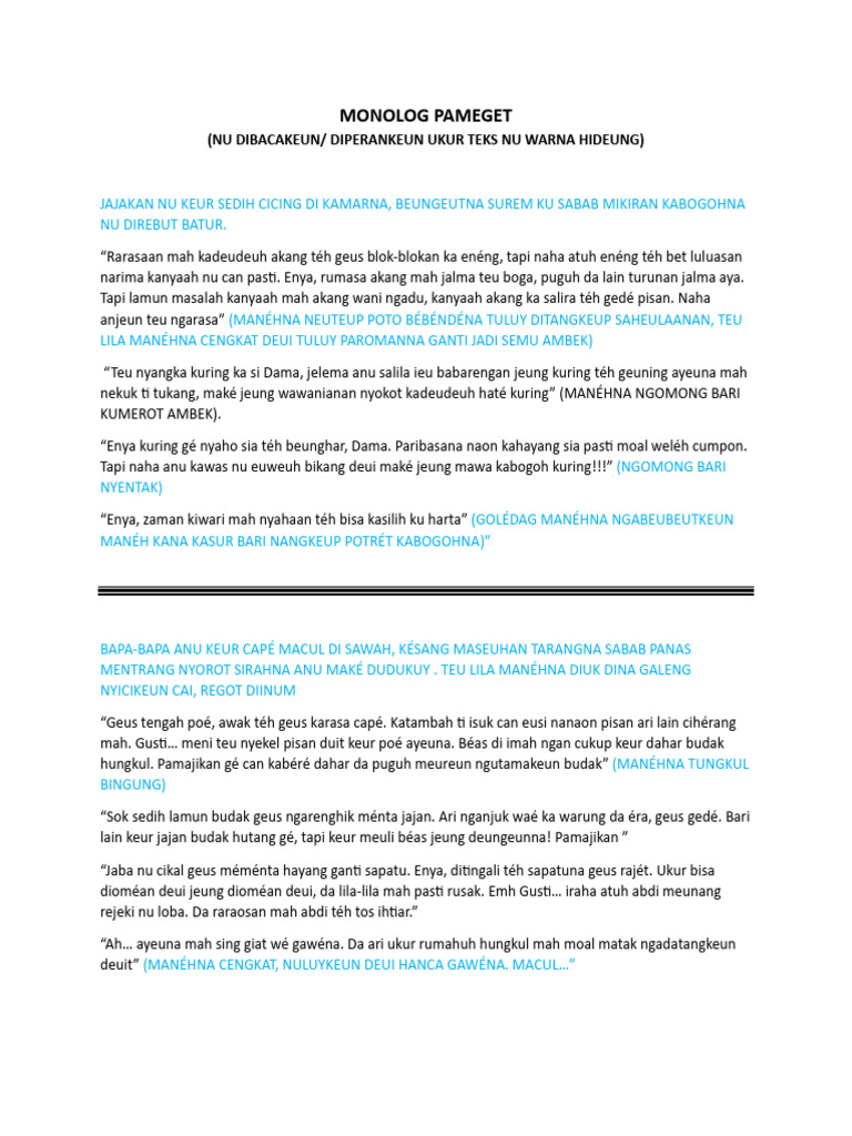 MONOLOG PAMEGET | PDF