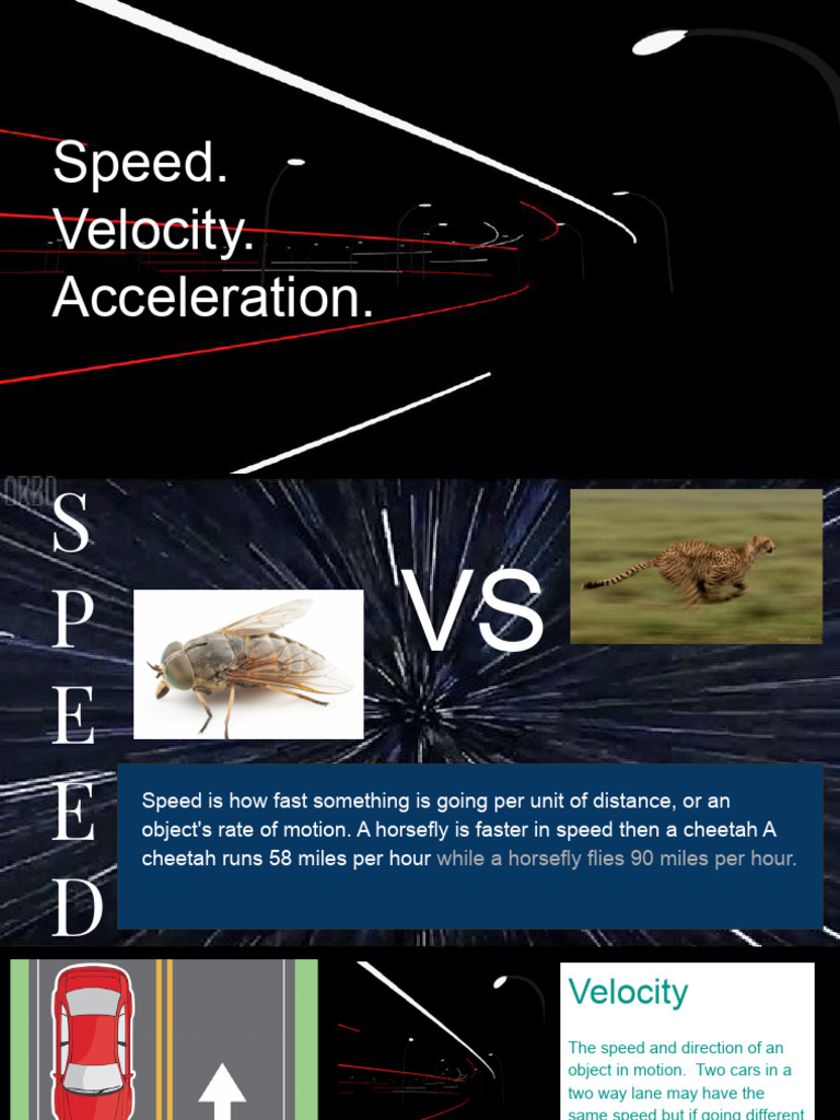 Speed, Velocity and Acceleration | PDF