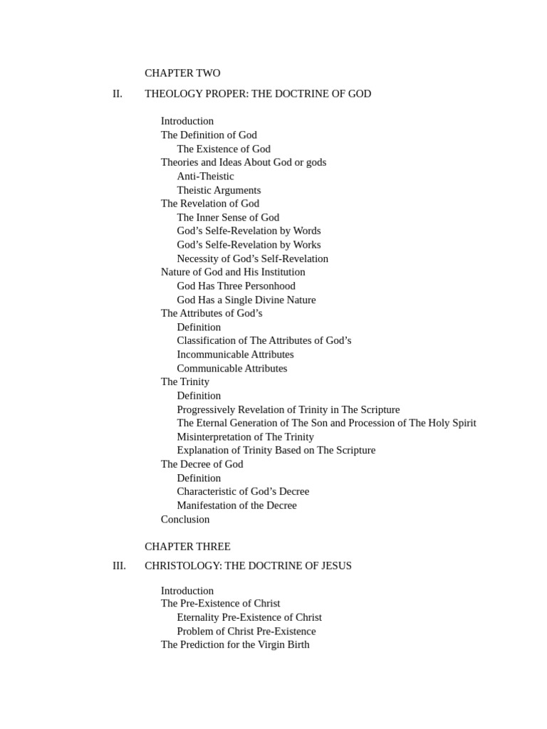 Chapter 2-3 Outline | PDF | Trinity | God