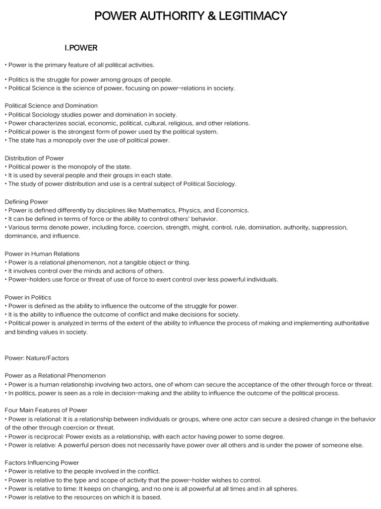 Power Authority Legitymacy | PDF | Power (Social And Political ...
