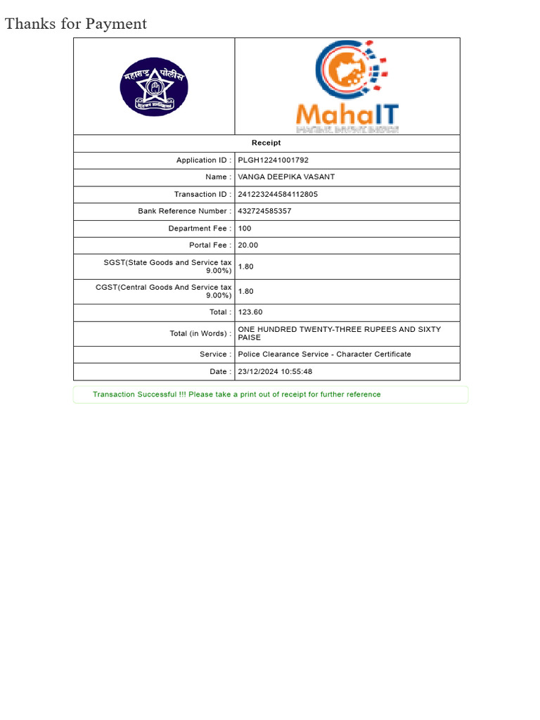 Dashboard - Police Clearance Certificate | PDF