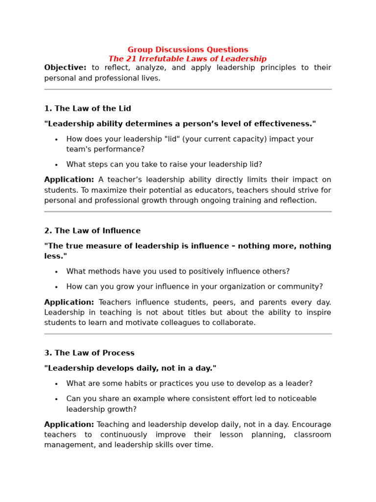 Leadership Exercise Tailored To Teachers | PDF | Teachers | Mentorship
