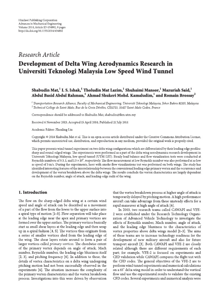 Article-Development of Delta Wing Aerodynamics Research in | PDF