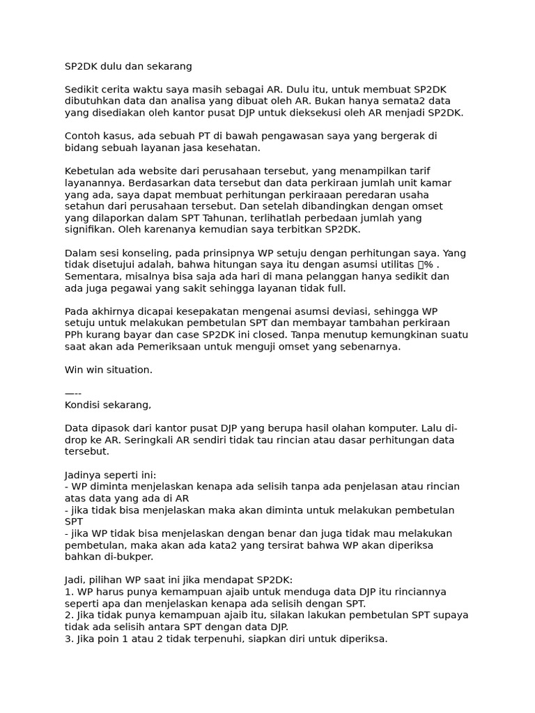 Evolusi Proses SP2DK di DJP | PDF