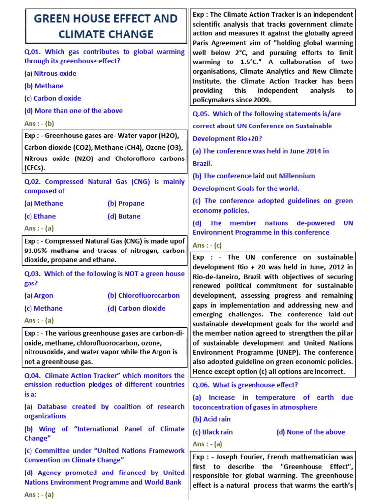 Green House Effect and Climate Change | PDF | Greenhouse Gas ...