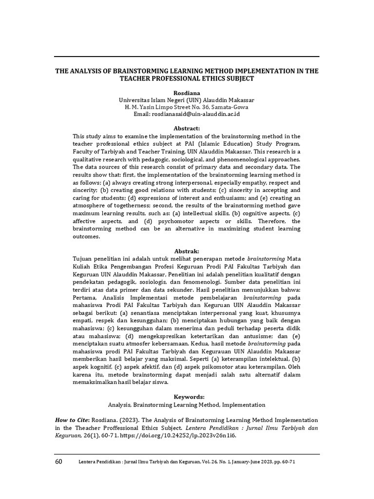 34179-Article Text-112041-2-10-20230521 | PDF | Learning | Teachers