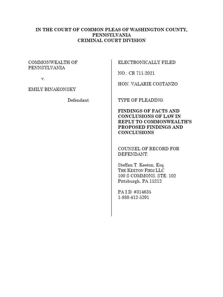 CR 711-2021 Commonwealth v. Emily Binakonsky Reply Brief To ...