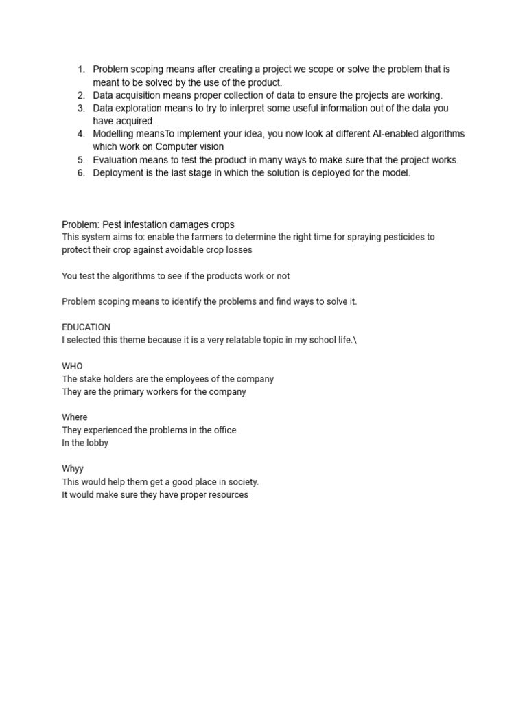 AI Lesson 2 Problem Scoping | PDF