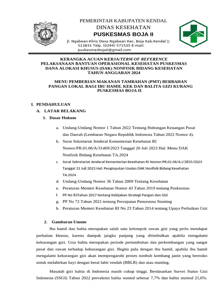 TOR PMT PKM BOJA II 2024 | PDF
