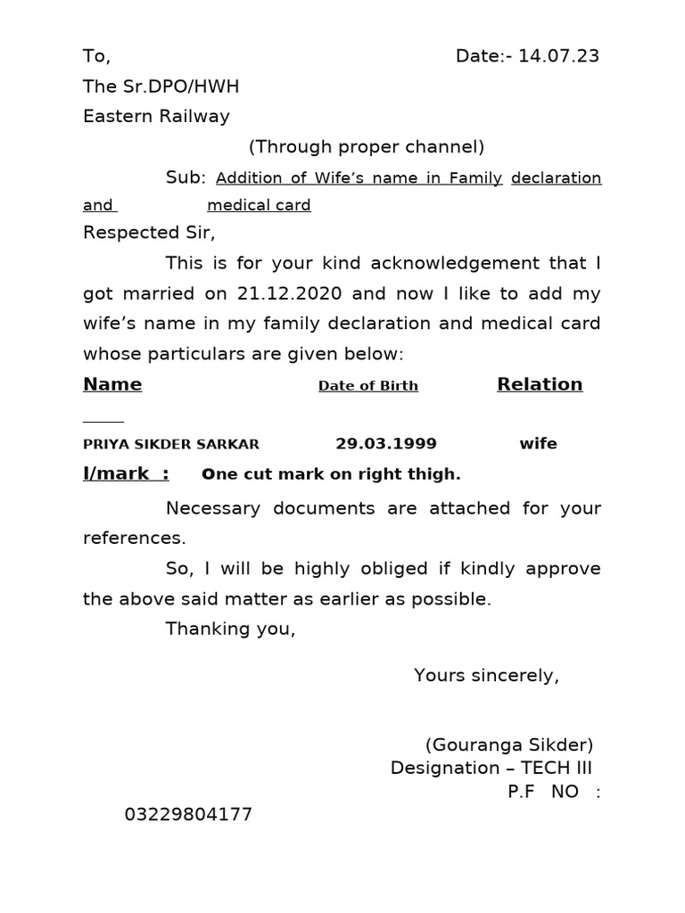 Son name inclusion | PDF