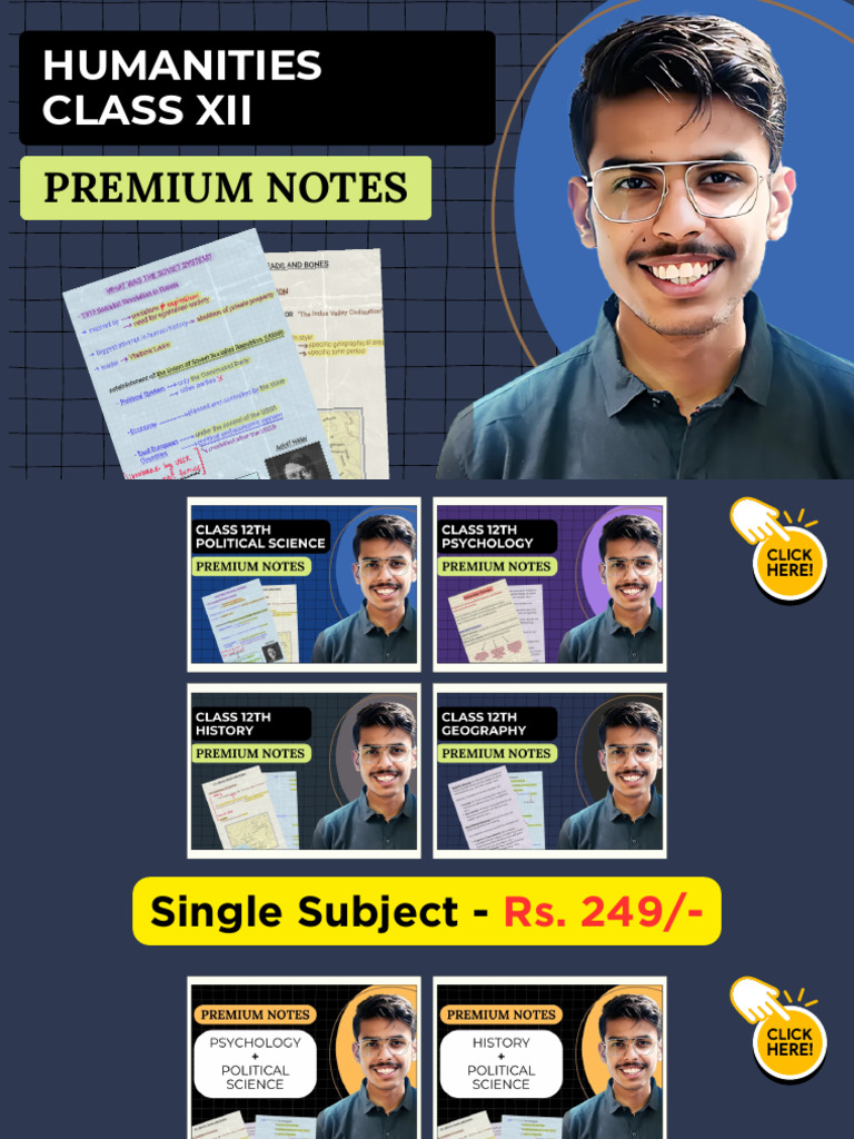 Class 12 Humanities Premium Notes | PDF