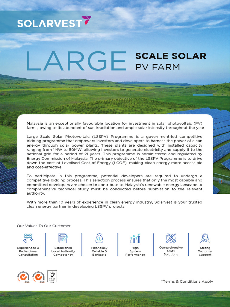 Solarvest Large Scale Solar | PDF | Renewable Energy | Solar Power