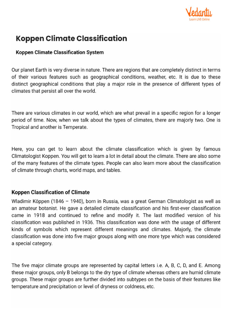 Koppen Climate Classification | PDF