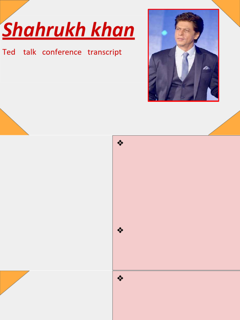 082.CLASS - 49 Tedx Speech - Shahrukh Khan - PART - 2 | PDF