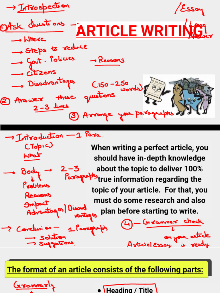 090.CLASS - 54 Article Writing | PDF | Happiness