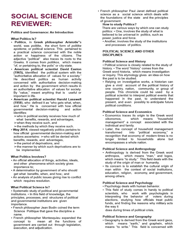 SocSci 3 Chapter 1 | PDF | Ideologies | Science