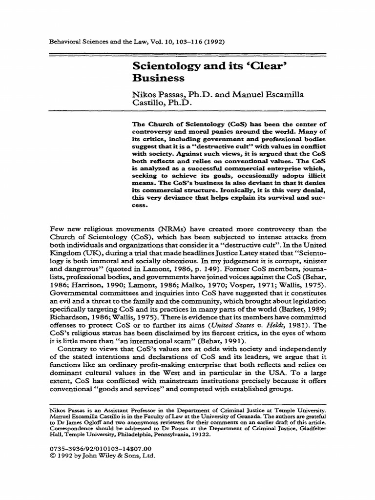 Scientology and Its Clear Business | PDF