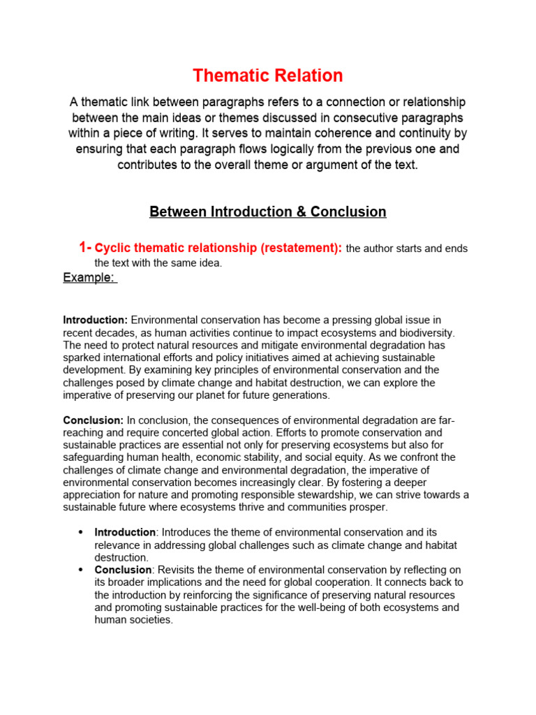 Thematic Relation | PDF | Healthy Diet | Dieting