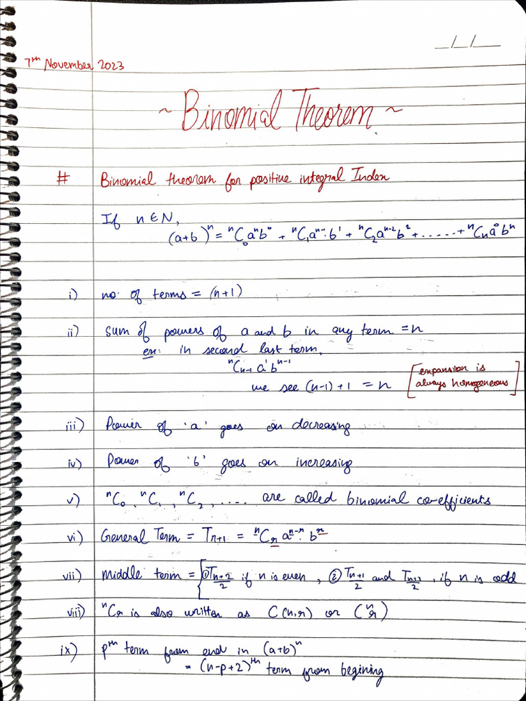 Binomial Theorem 11th | PDF
