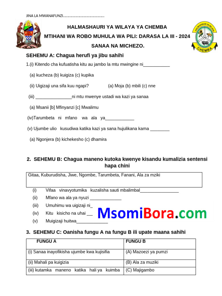 Sanaa Na Michezo | PDF