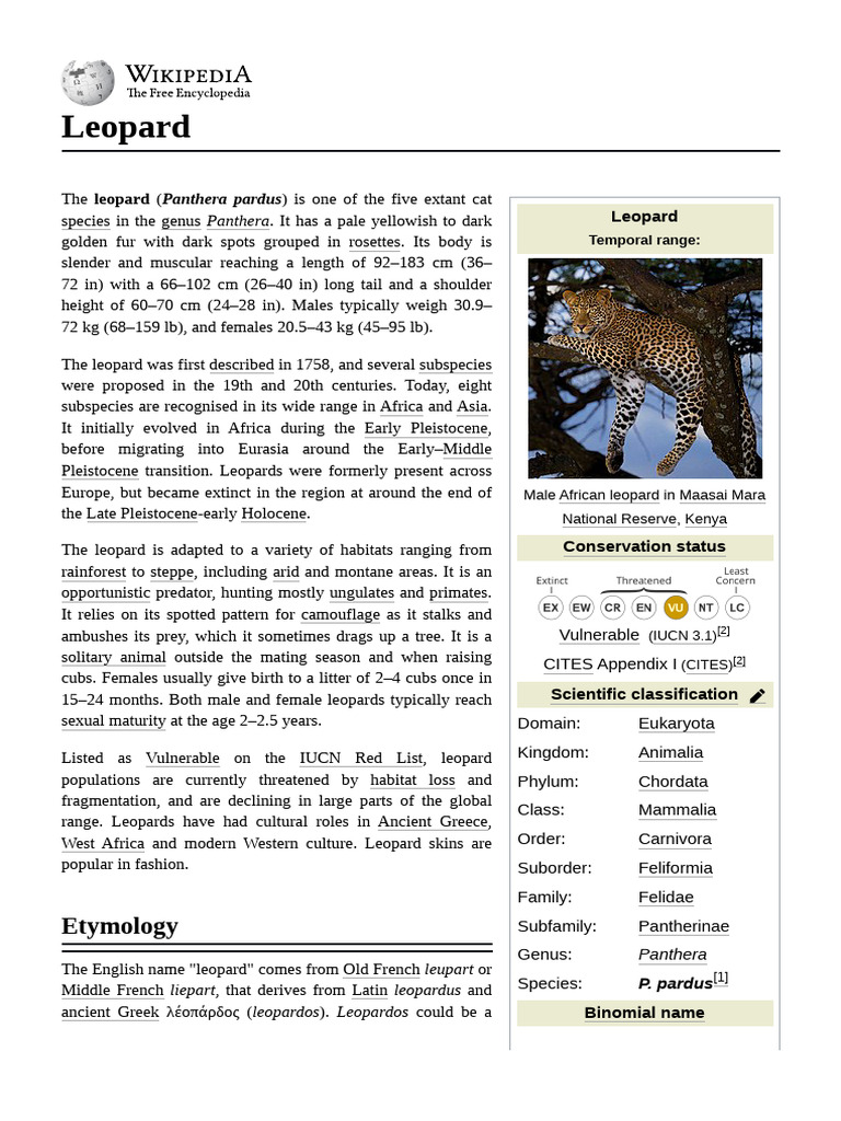 Leopard | PDF | Leopard | Panthera