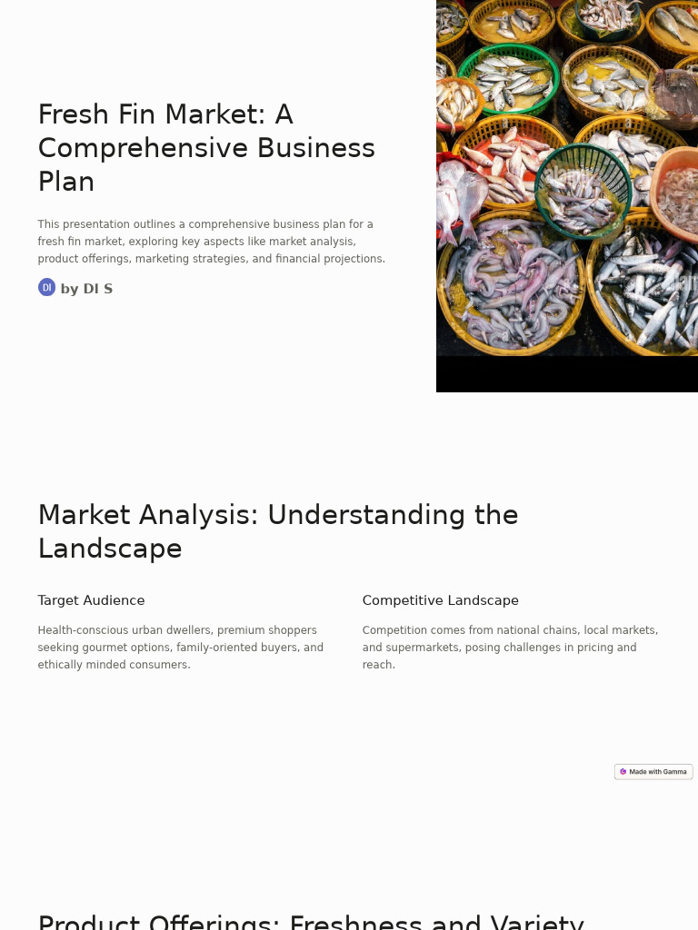 Fresh Fin Market A Comprehensive Business Plan | PDF | Pricing ...