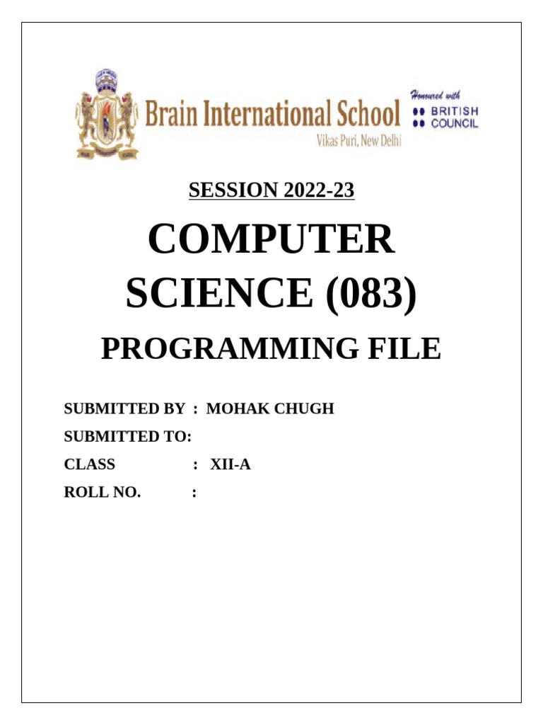 CS Practical 3F (3) | PDF | Comma Separated Values | Text File