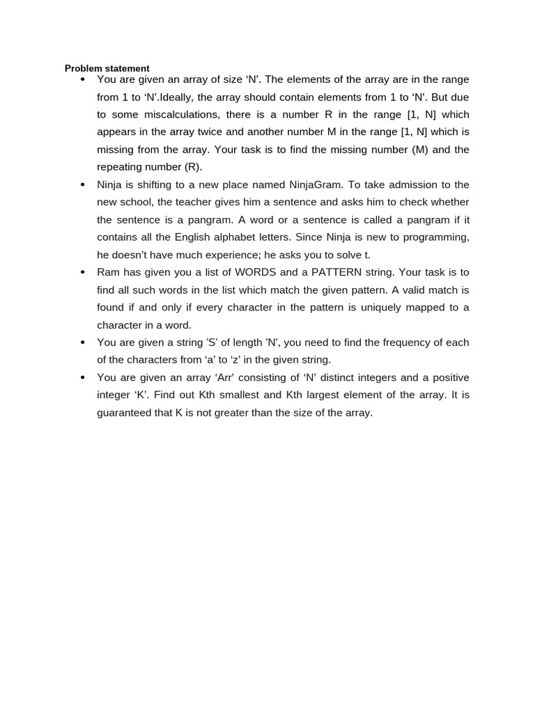 Problem Statement | PDF