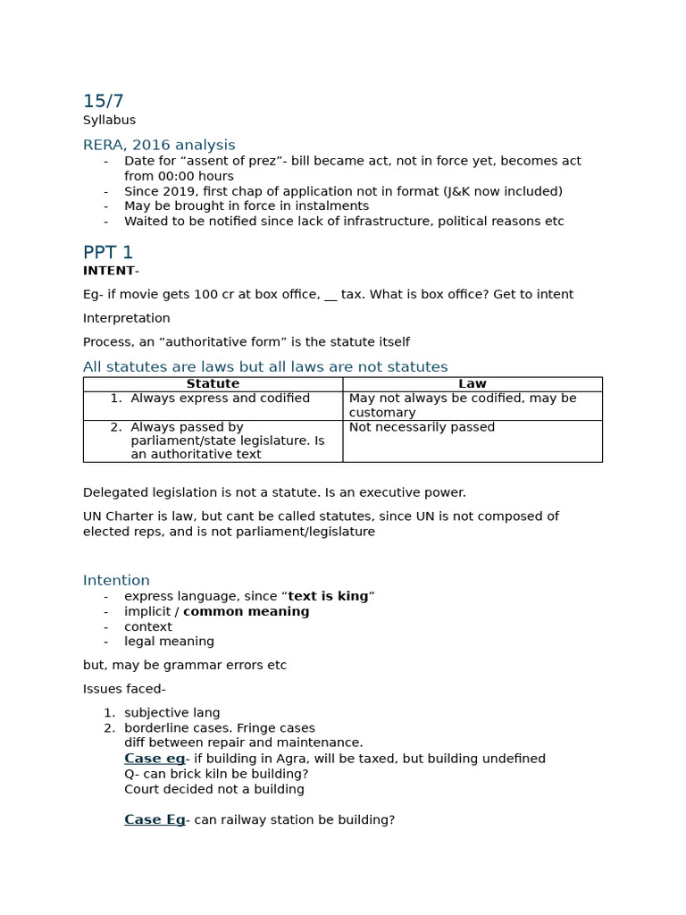 IoS - Class Notes | PDF | Plain Meaning Rule | Justice
