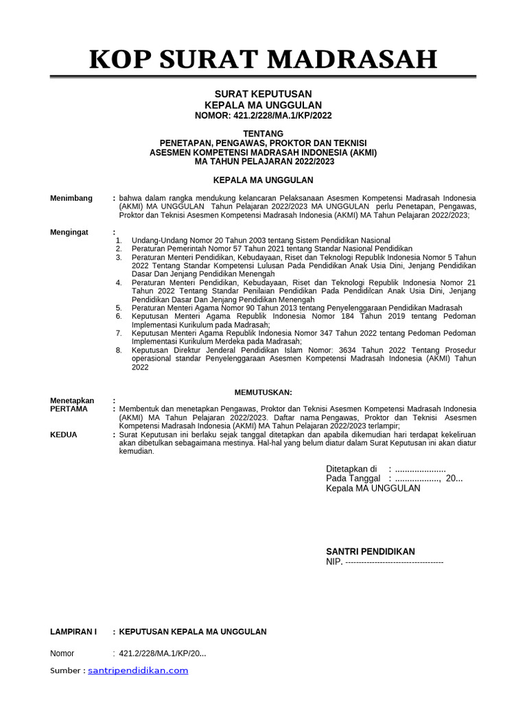 SK Pengawas Proktor Dan Teknisi ANBK | PDF