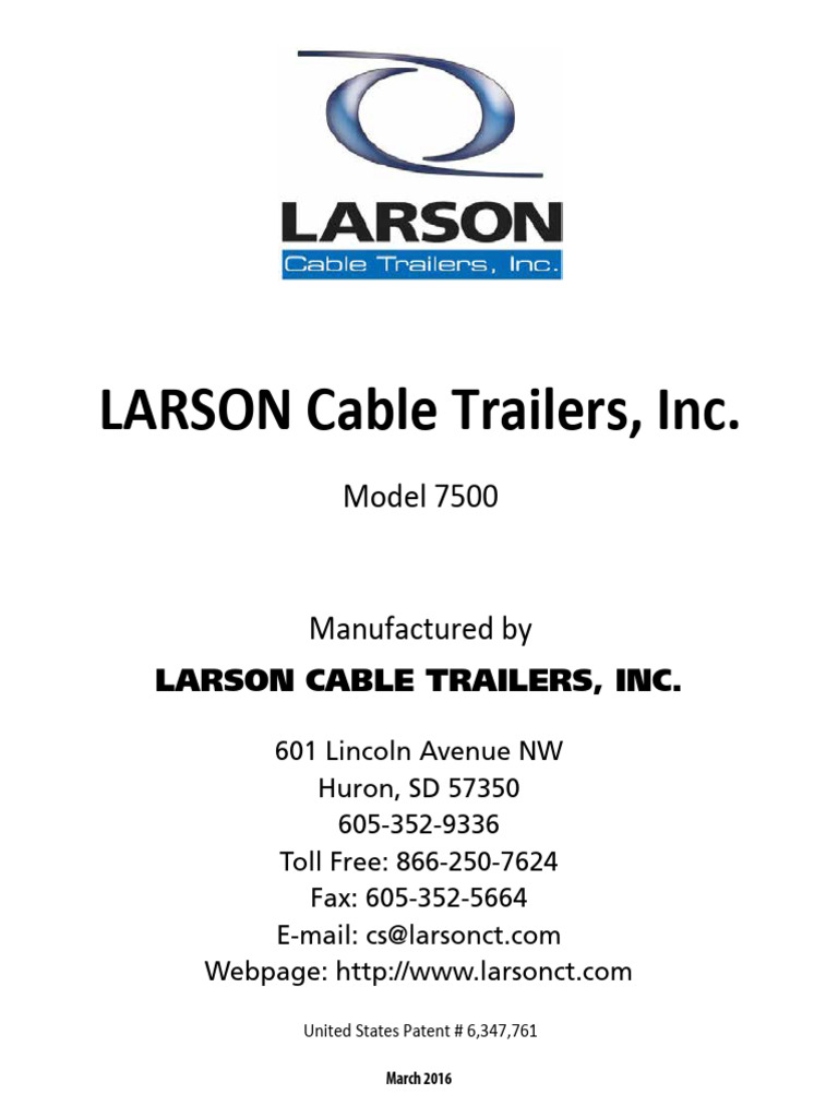 Larson Cable Trailers Operation | PDF | Vehicles | Mechanical Engineering