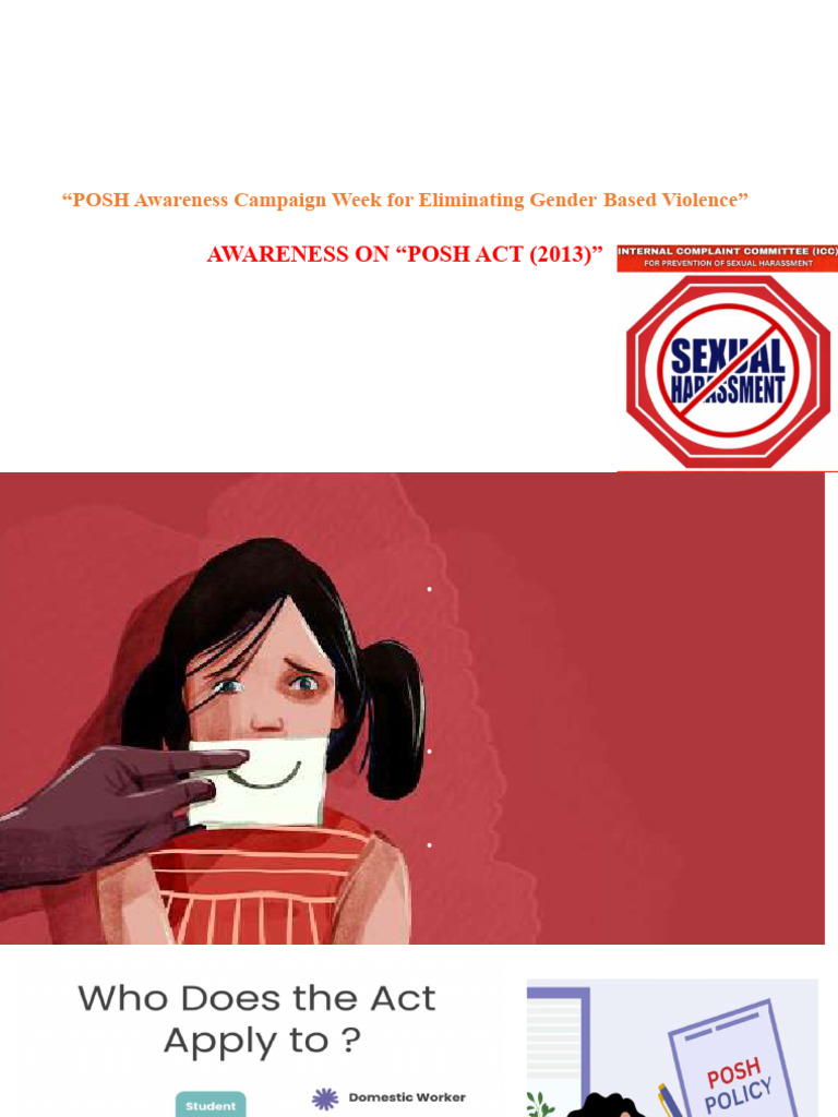 Icc-Posh Awareness For Students | PDF | Sexual Harassment | Aggression