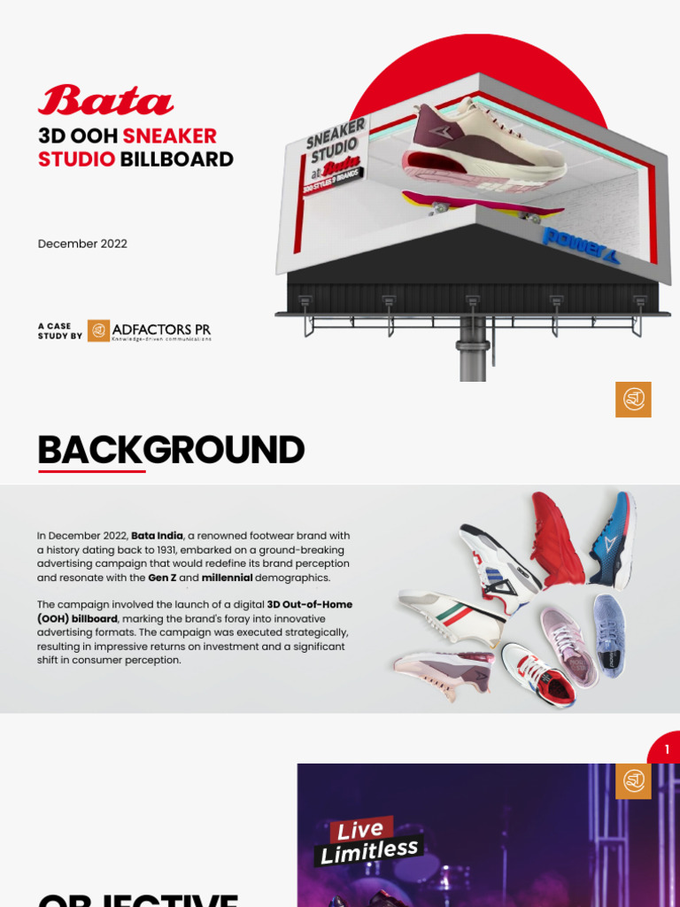 Case Study Bata Indias 3D OOH Sneaker Studio Billboard (2022) | PDF | Brand | Advertising