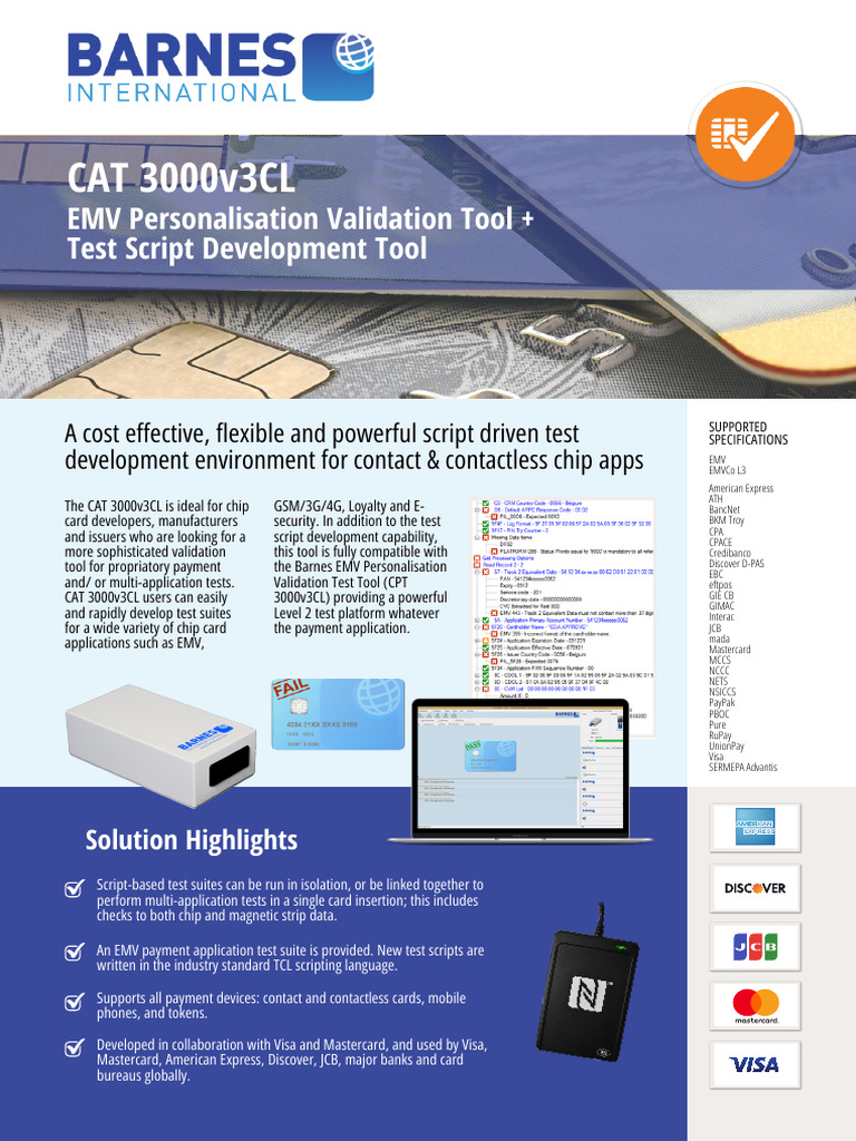 CAT 3000v3CL: EMV Test Development Tool | PDF | Emv | Smart Card