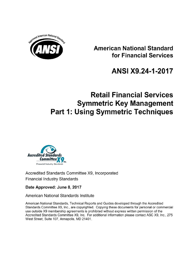 Ansi Asc X9 X9.24-1-2017 | PDF