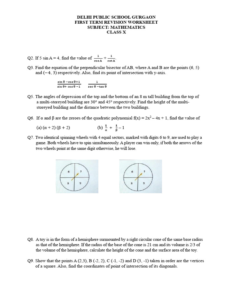 PRACTICE WORKSHEET CLASS X 12 AUGUST 24 | PDF | Sphere | Euclidean Geometry
