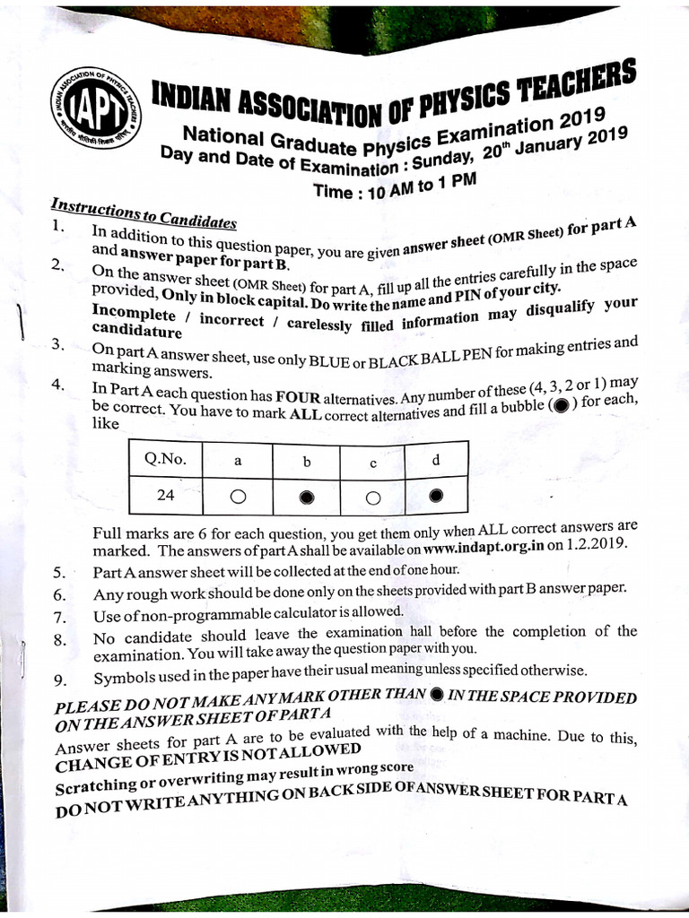 NGPE 2019 Question Paper | PDF