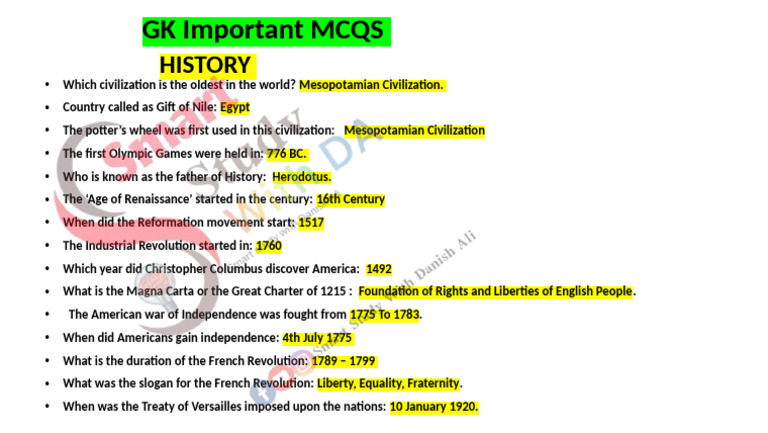 gk history | PDF