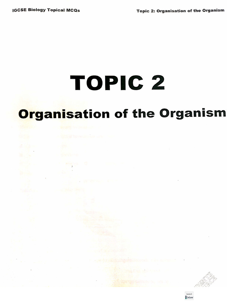 Organisation of The Organism | PDF